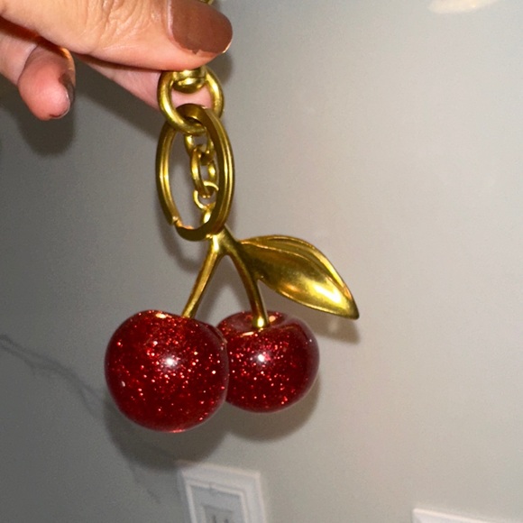Accessories | Gold And Red Cherry Keychain | Poshmark